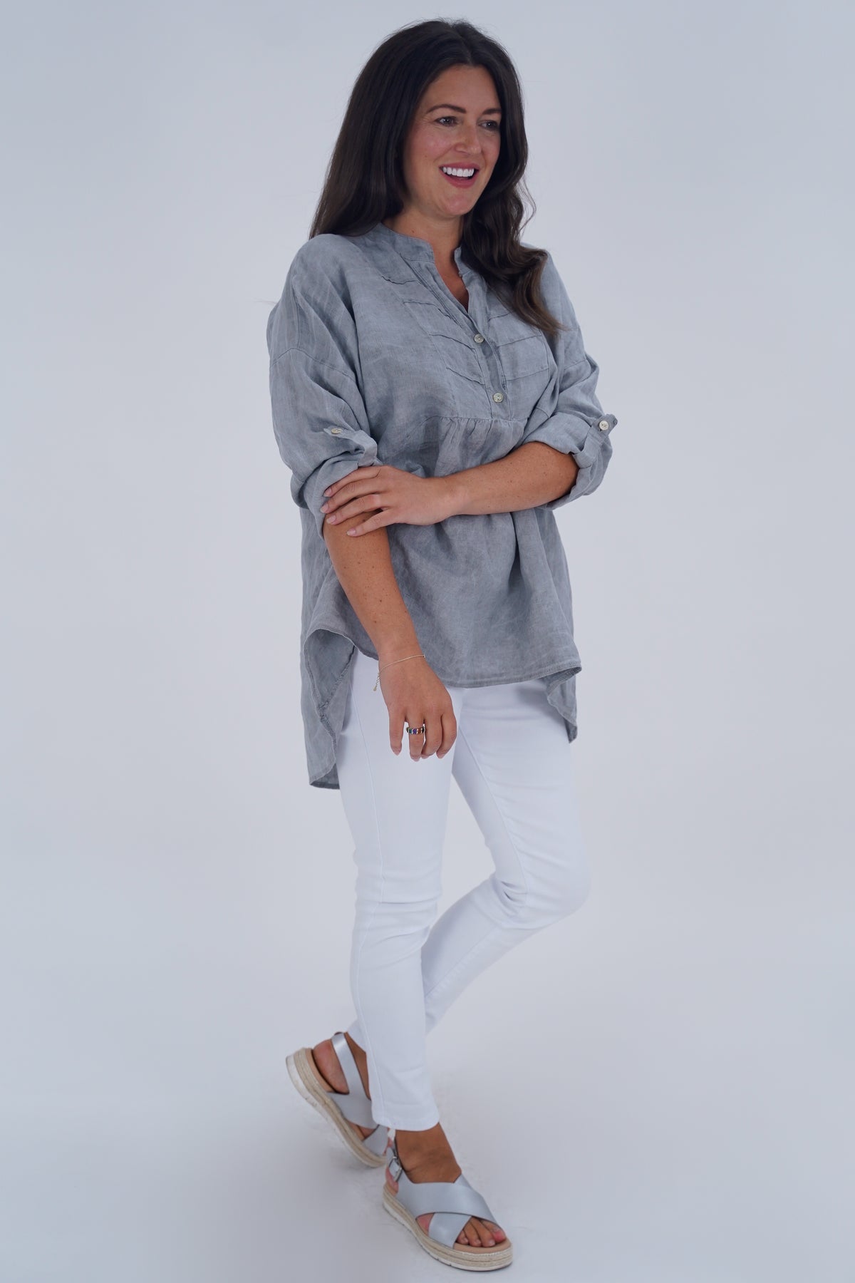 Made In Italy Sienna Linen Tunic Top | Moda Mistress