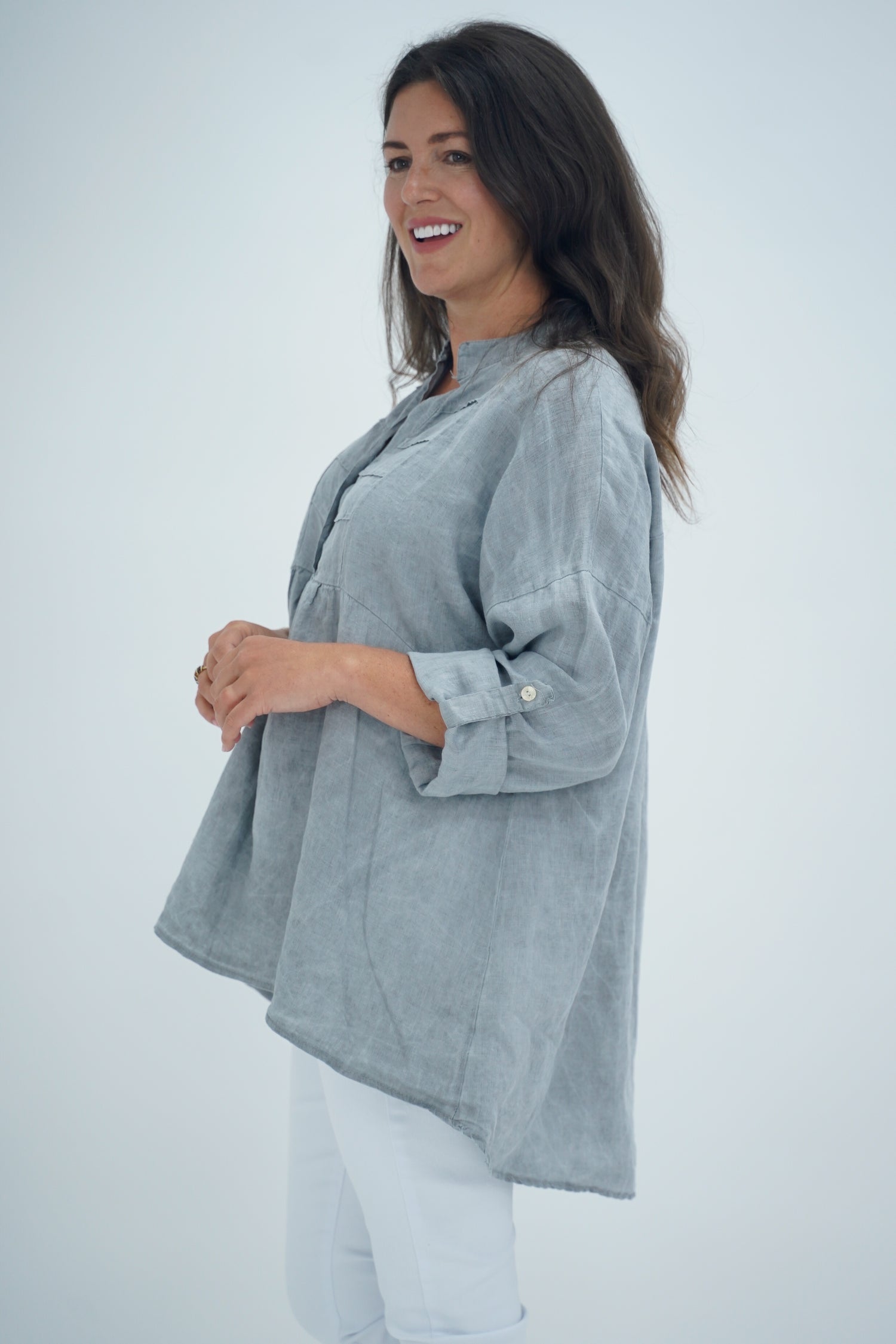 Made In Italy Sienna Linen Tunic Top | Moda Mistress