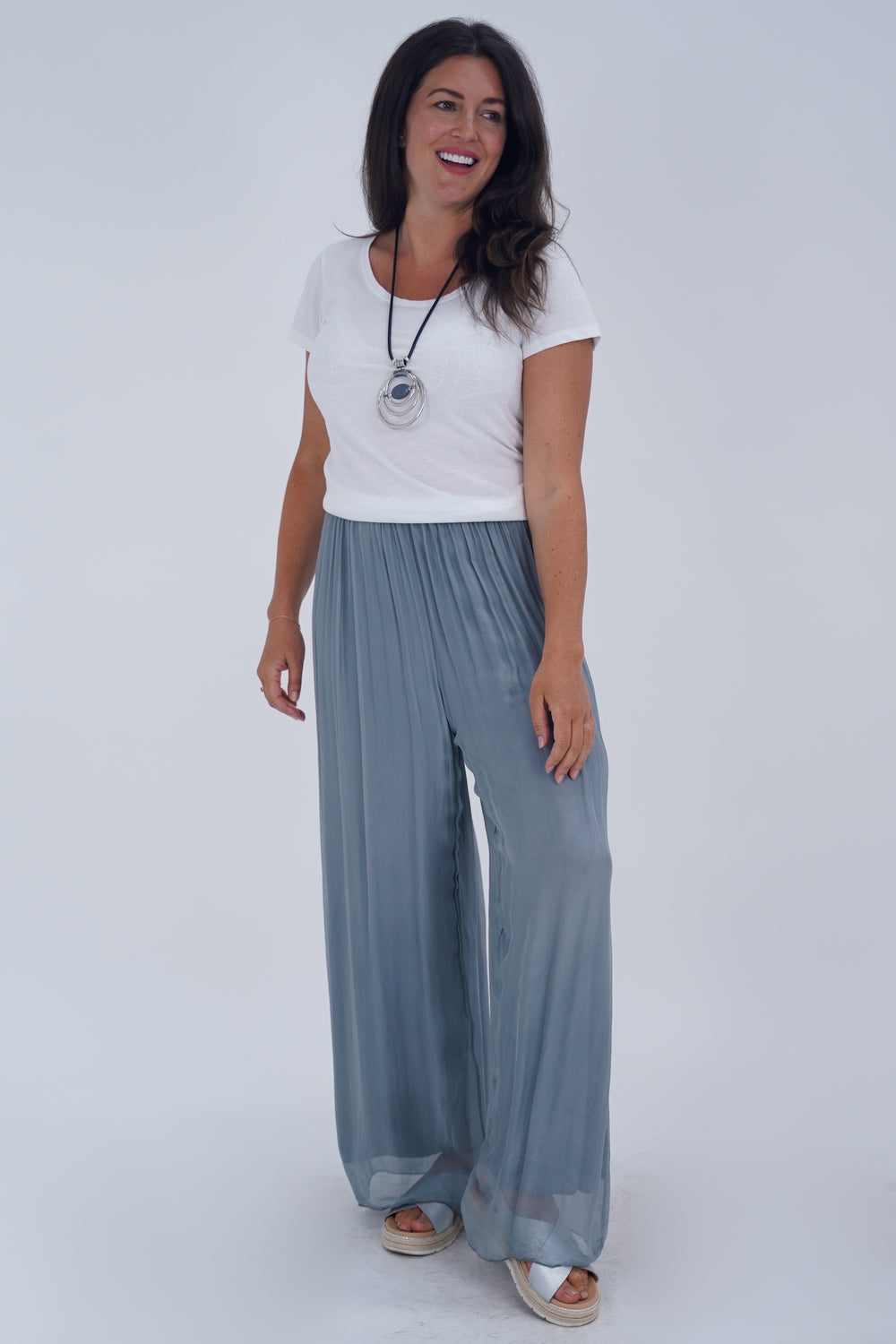 Made In Italy Arabella Pure Silk Trousers | Moda Mistress