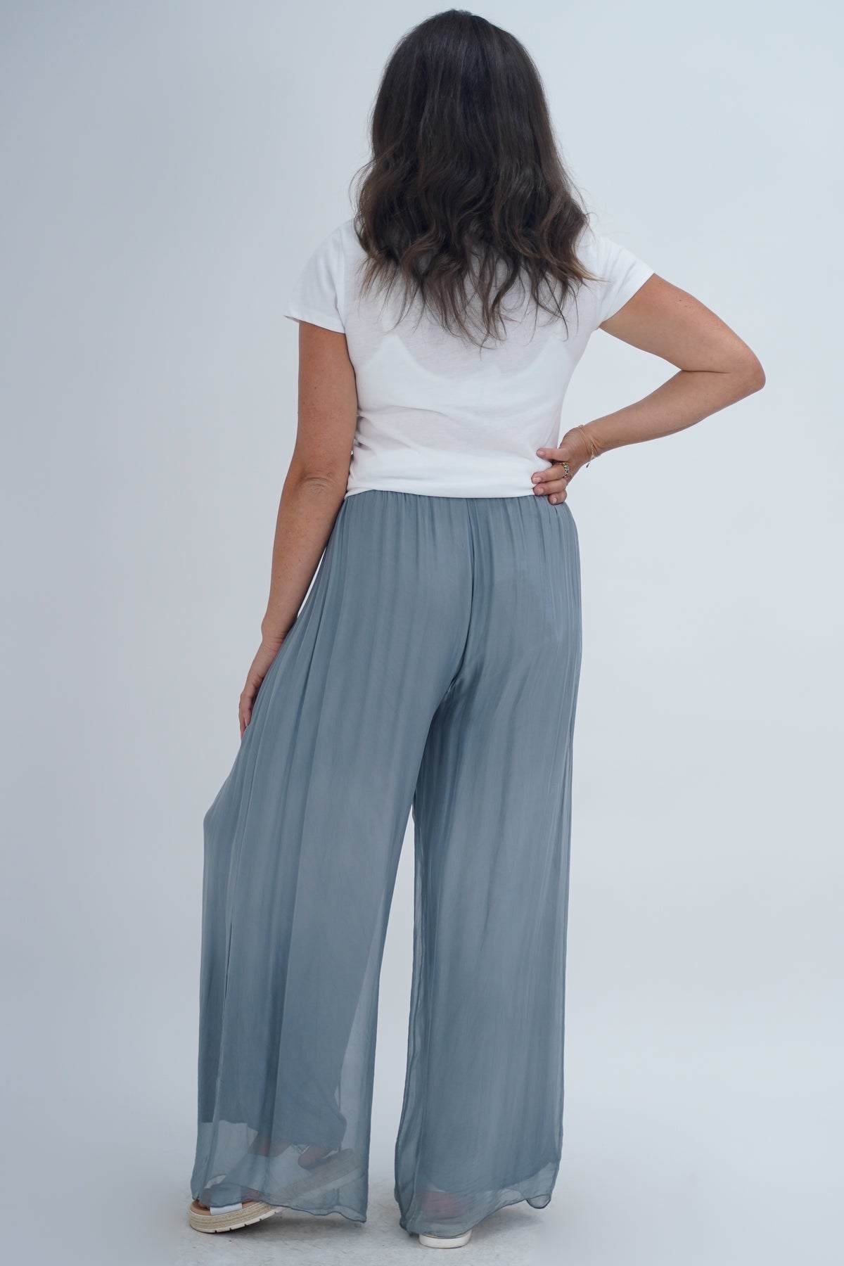 Made In Italy Arabella Pure Silk Trousers | Moda Mistress